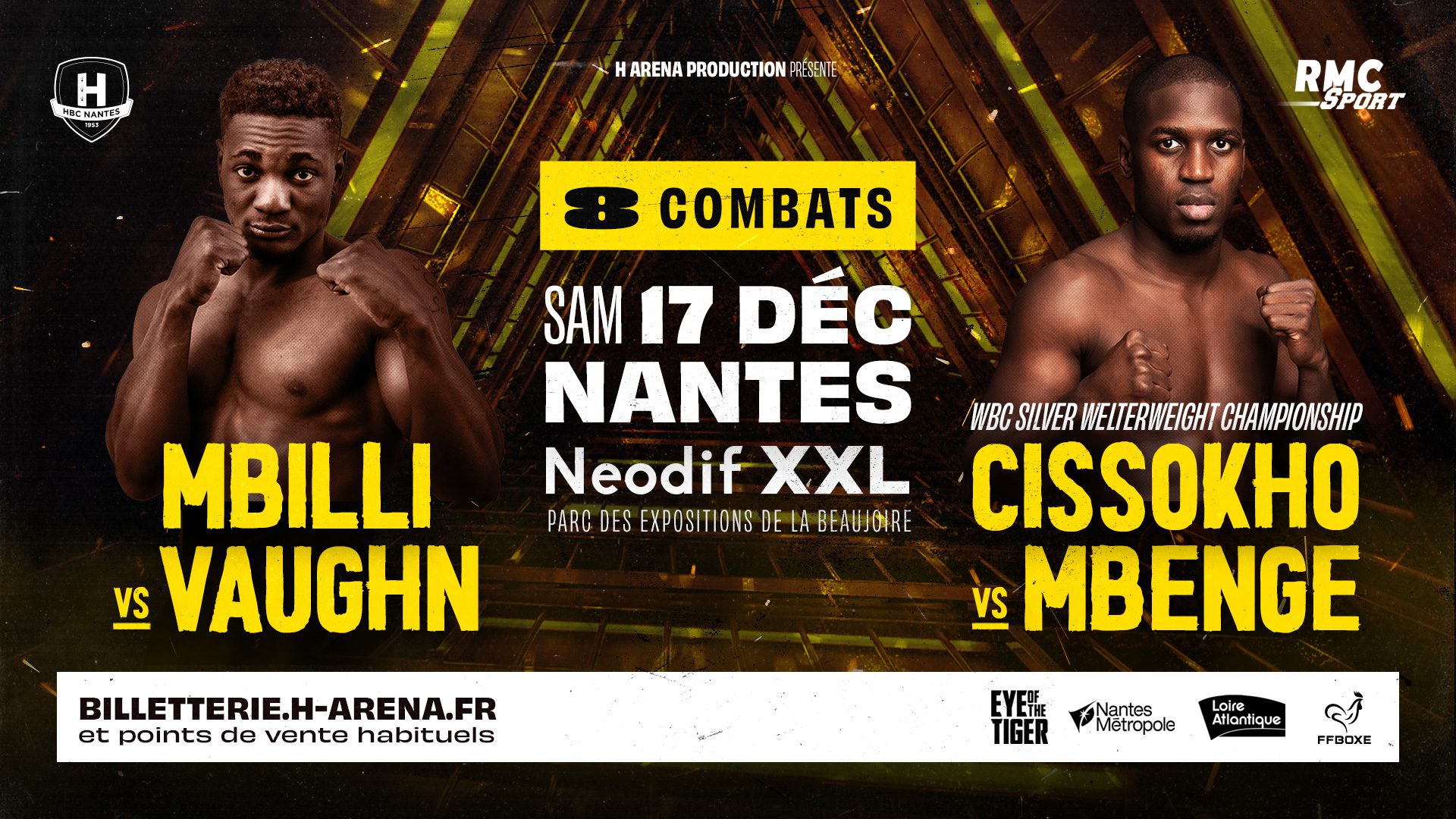 Christian Mbilli VS Vaughn Alexander le 17 Décembre à Nantes. - BoxeNet.fr