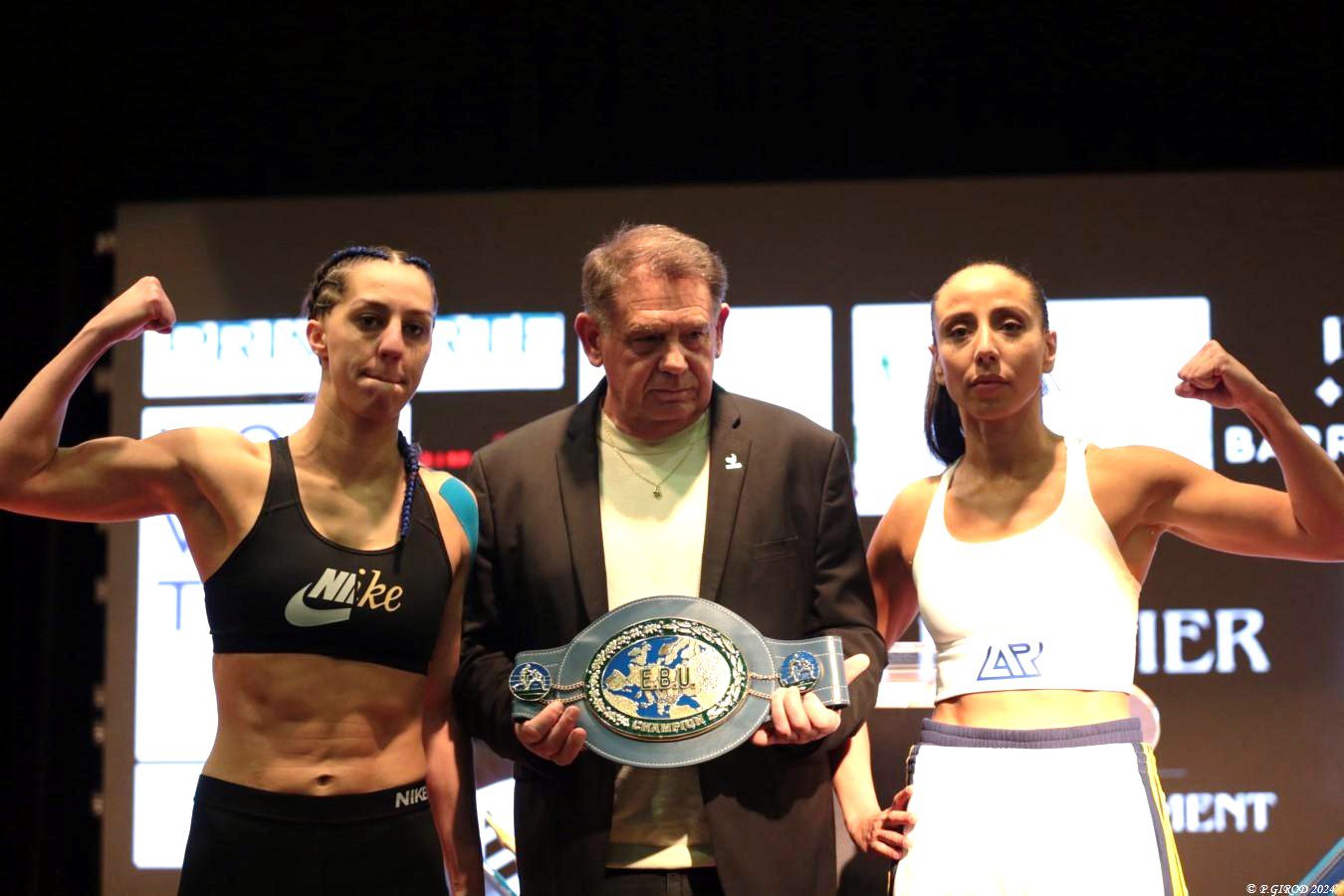 Pesée du championnat d'Europe R. Ayadi vs L. Boudersa - BoxeNet.fr